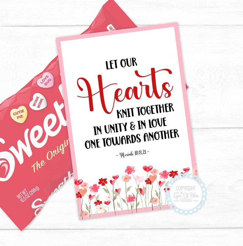 Hearts Knit Together LDS Valentine's Day Printable Ministering Card LDS ...