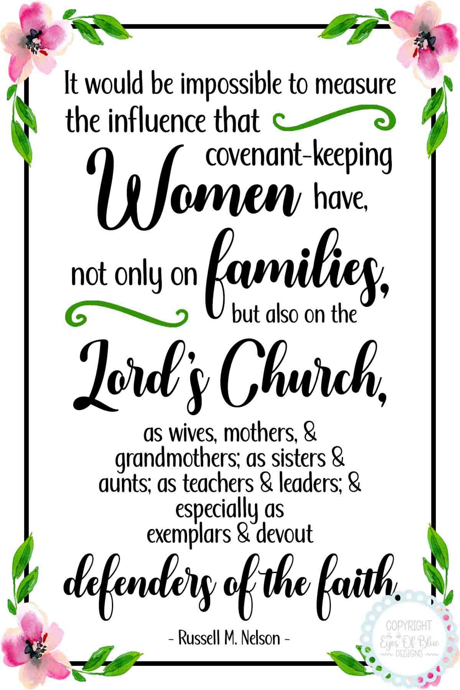 Covenant Keeping Women Quote: LDS Mother's Day Printable (digital ...