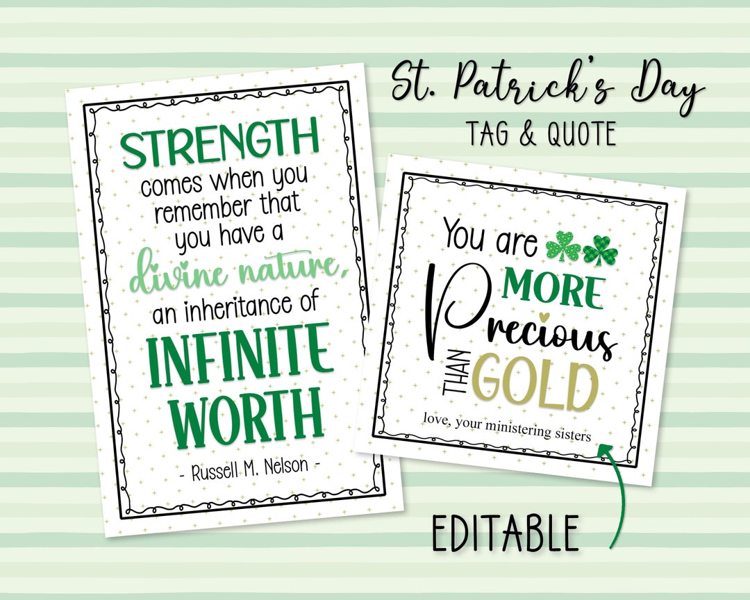 St. Patrick's Day Quote: "more Precious Than Gold", Editable Signature ...