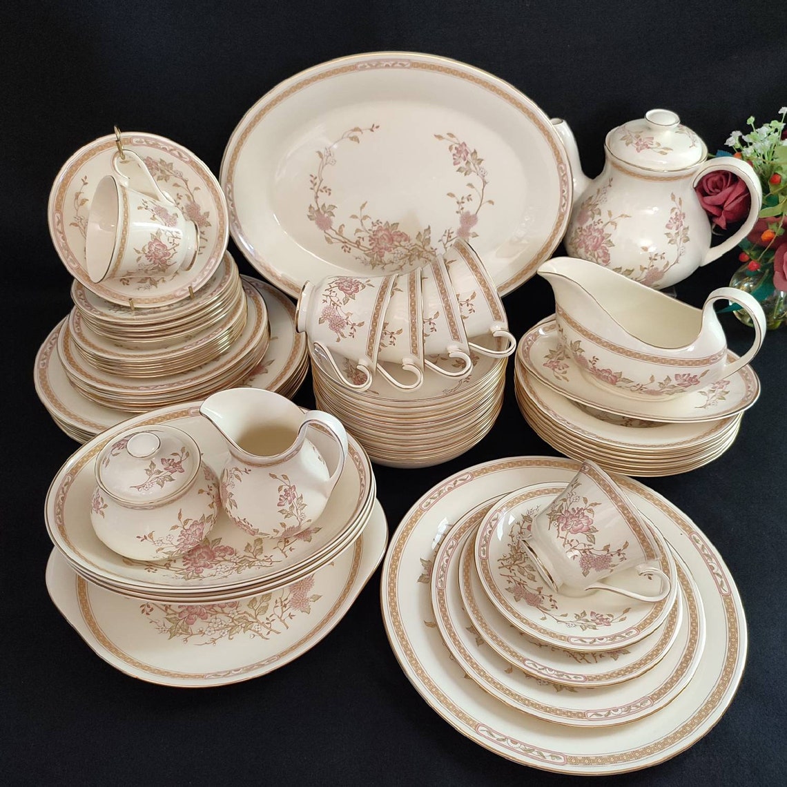 Royal Doulton lisette Dinner & Tea Set 58pcs Fine - Etsy