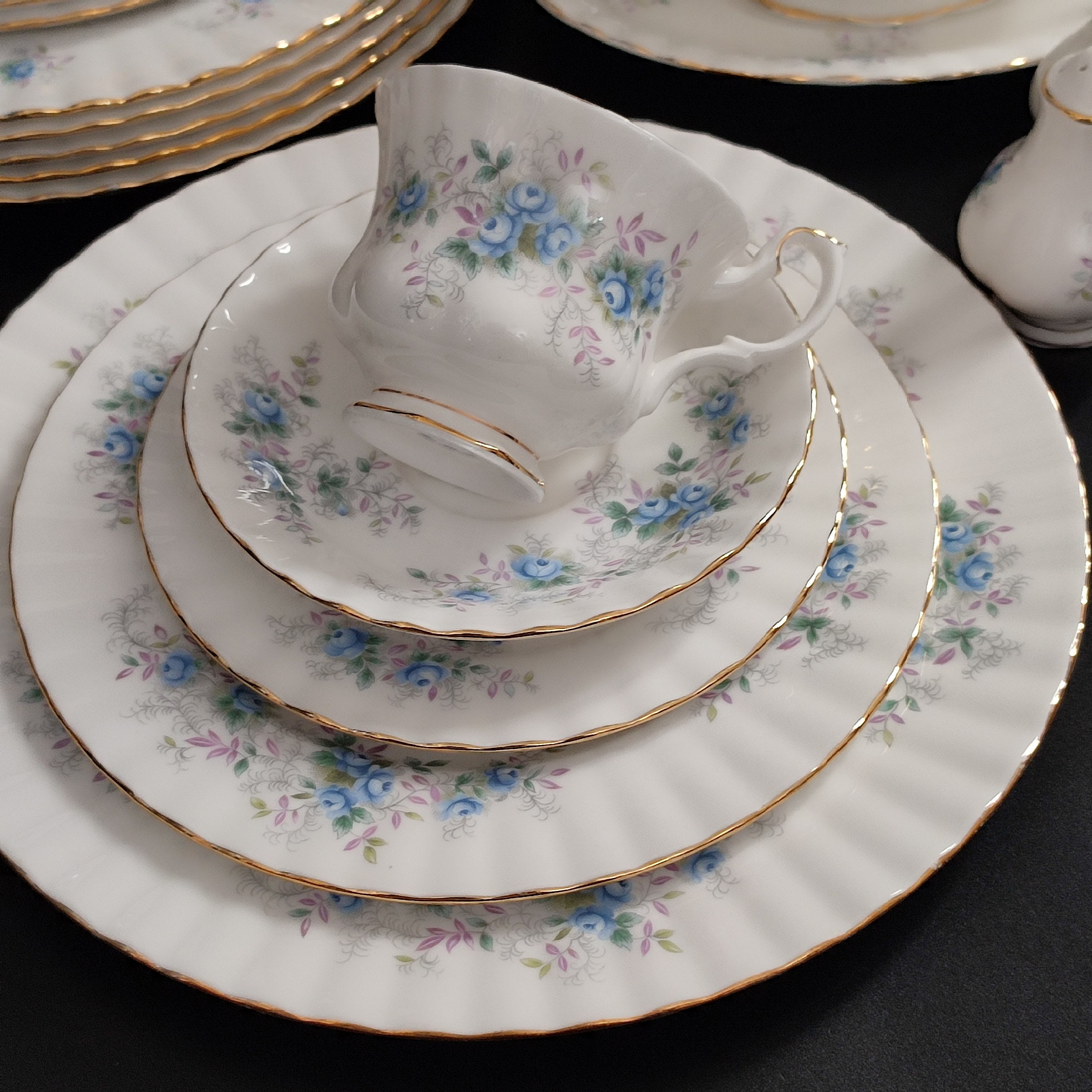 Vintage Royal Albert blue Blossom Dinner/tea/coffee Set 75 Pieces - Etsy