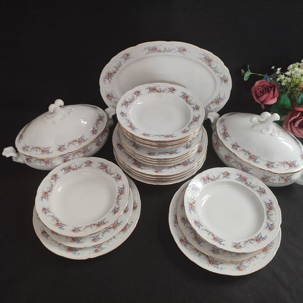 Vintage Porcelain Dinner Service - Etsy