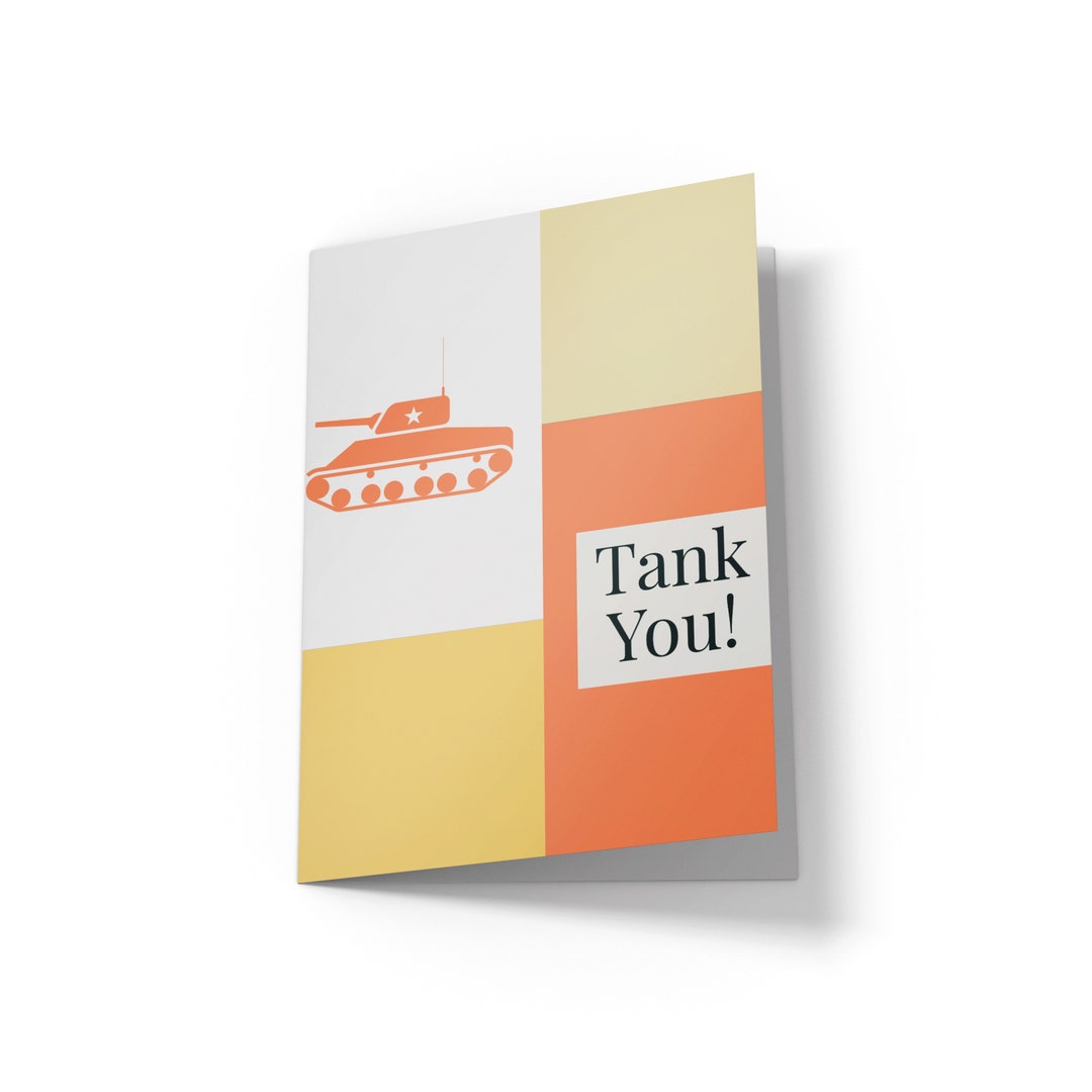 Cardstalked Tank You Card. Funny Thank You Card With Charitable ...