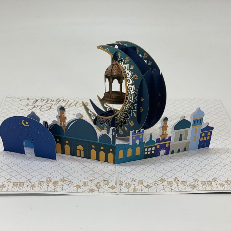 Cardstalked Pop-up Eid Mubarak Greeting Card - Stunning 3D Design for ...