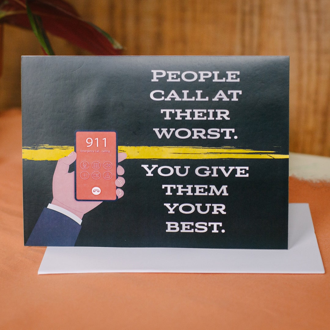 Cardstalked Emergency Dispatcher Thank You Card - 3D Pop up - Show ...