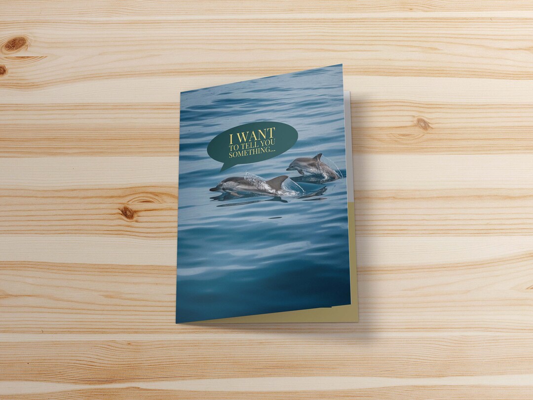 Cardstalked Dolphin-themed Friendship Card - 5x7in - 16pt Cardstock ...