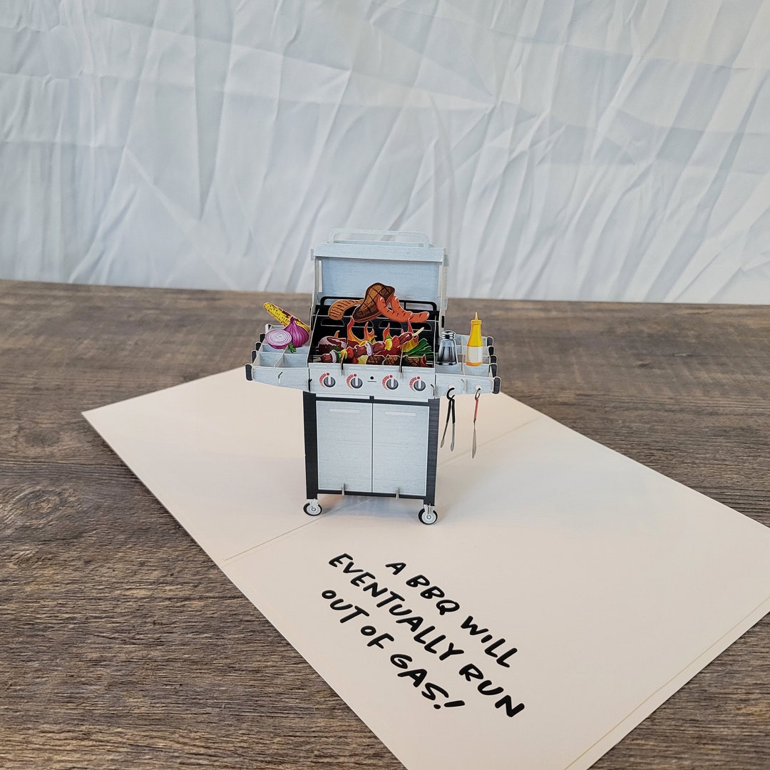 Cardstalked Funny Pop-up BBQ Card for Dad-3d Greeting Card for - Etsy