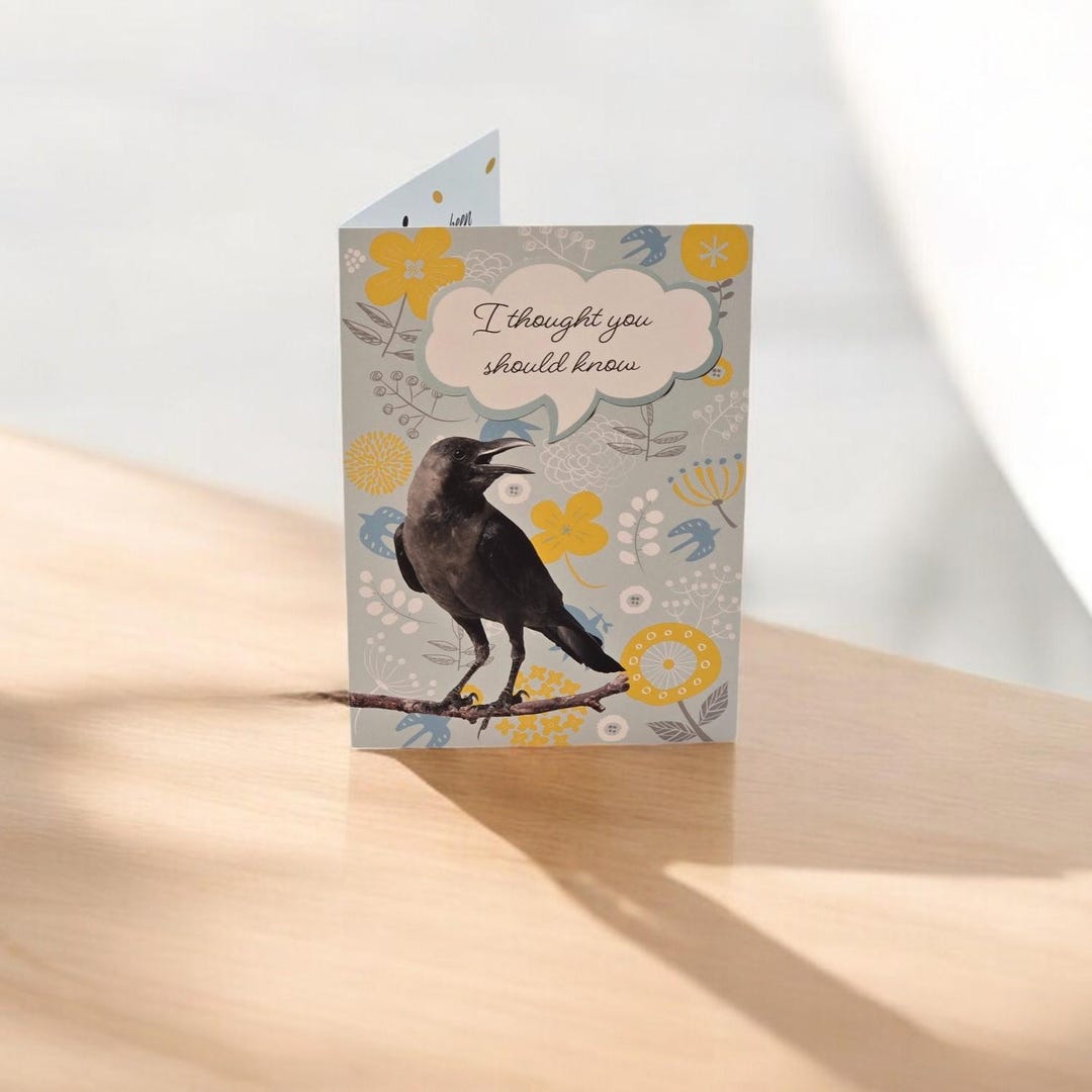 Raven About You – Funny Crow Themed Thank You Card for Teacher ...