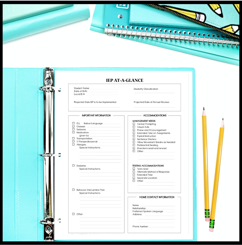 Special Education IEP Caseload Manager, Printable Progress Monitoring ...