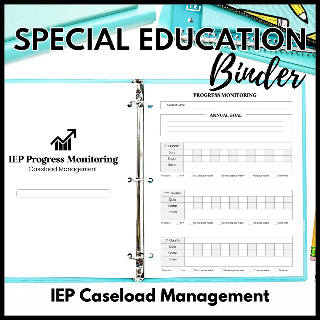 Special Education IEP Caseload Manager, Printable Progress Monitoring ...