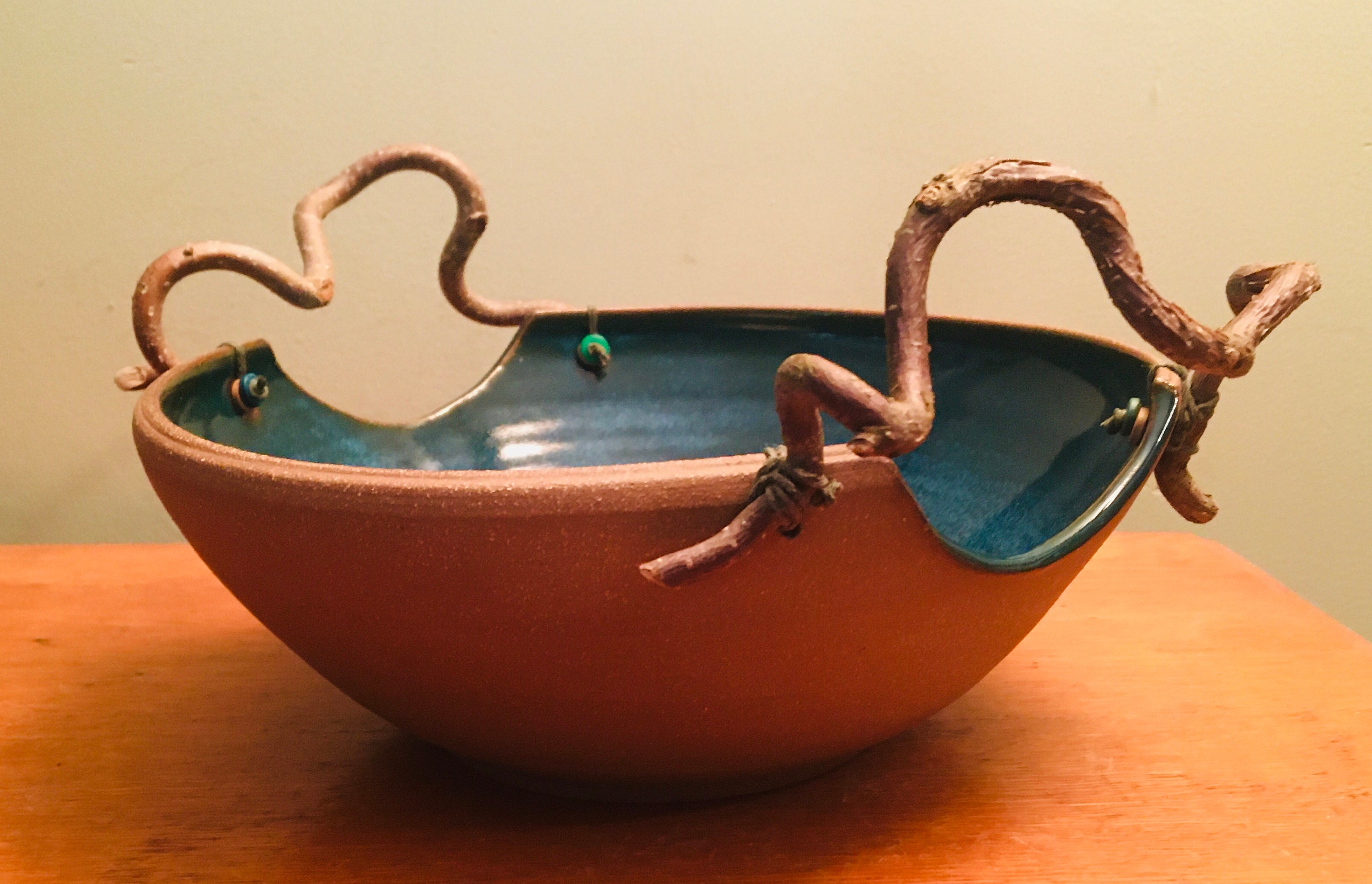 SOLD. Twig Handle Serving Bowl. SOLD - Etsy