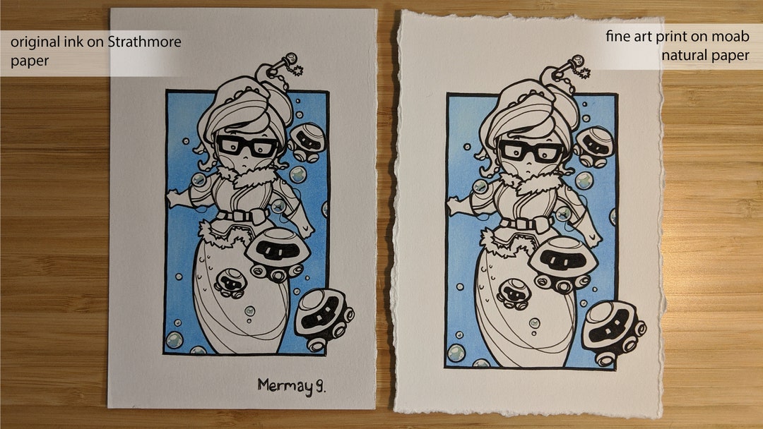 Fine Art Print - Mer-mei - Ink - Copic - Mermaid - Overwatch Fan Art - Etsy