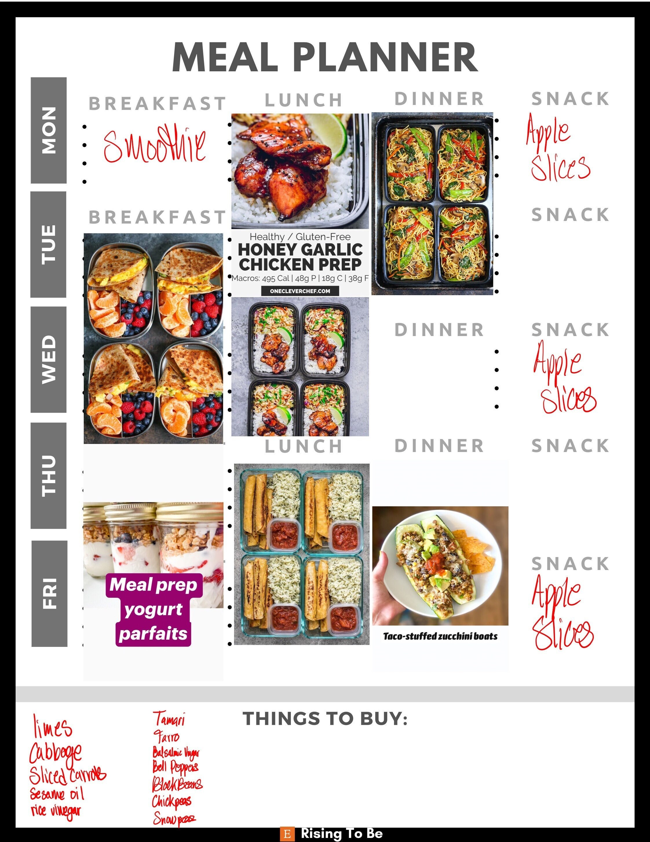 Neutral Meal Plan PDF Printable BUNDLE, Grocery List, Meal Planner ...