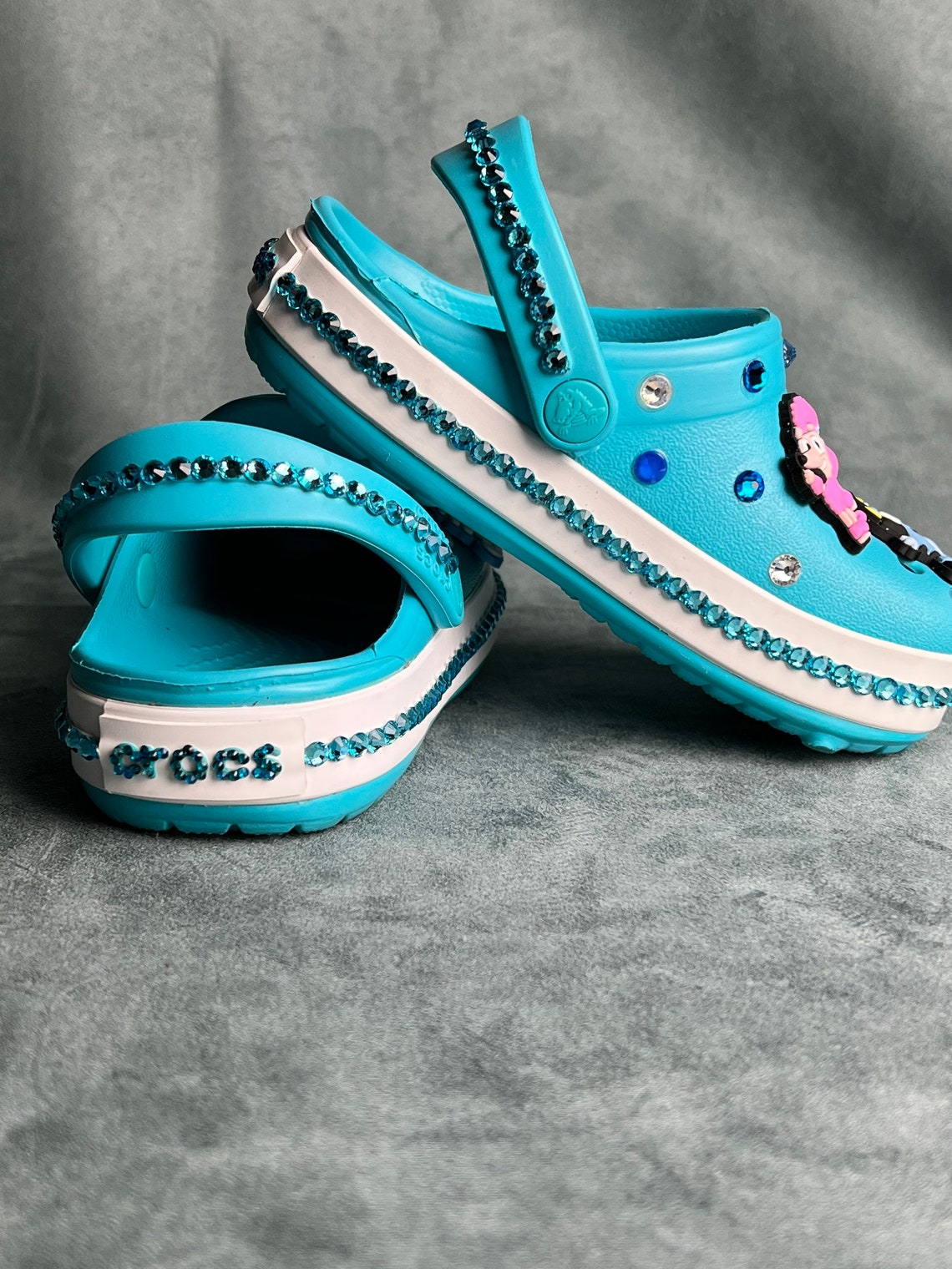 Custom Crocs Bluey Inspired Bedazzled Shoes With Croc Charms - Etsy