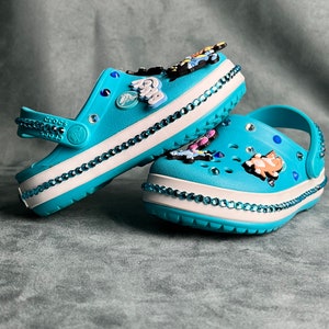 Custom Crocs, Bluey Inspired, Bedazzled Shoes With Croc Charms and ...