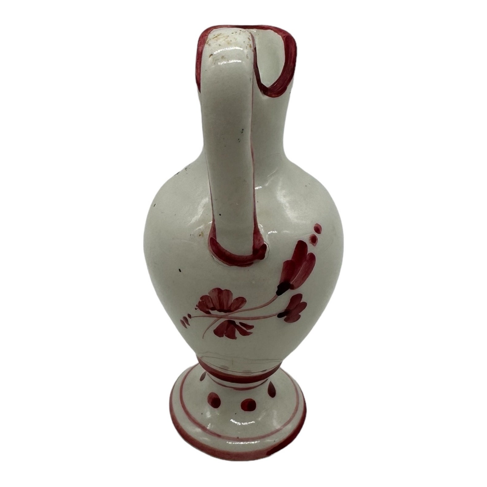 VTG Garnier Red Floral Pitcher Decanter EMPTY Creme De Menth Bottle 1.5 ...