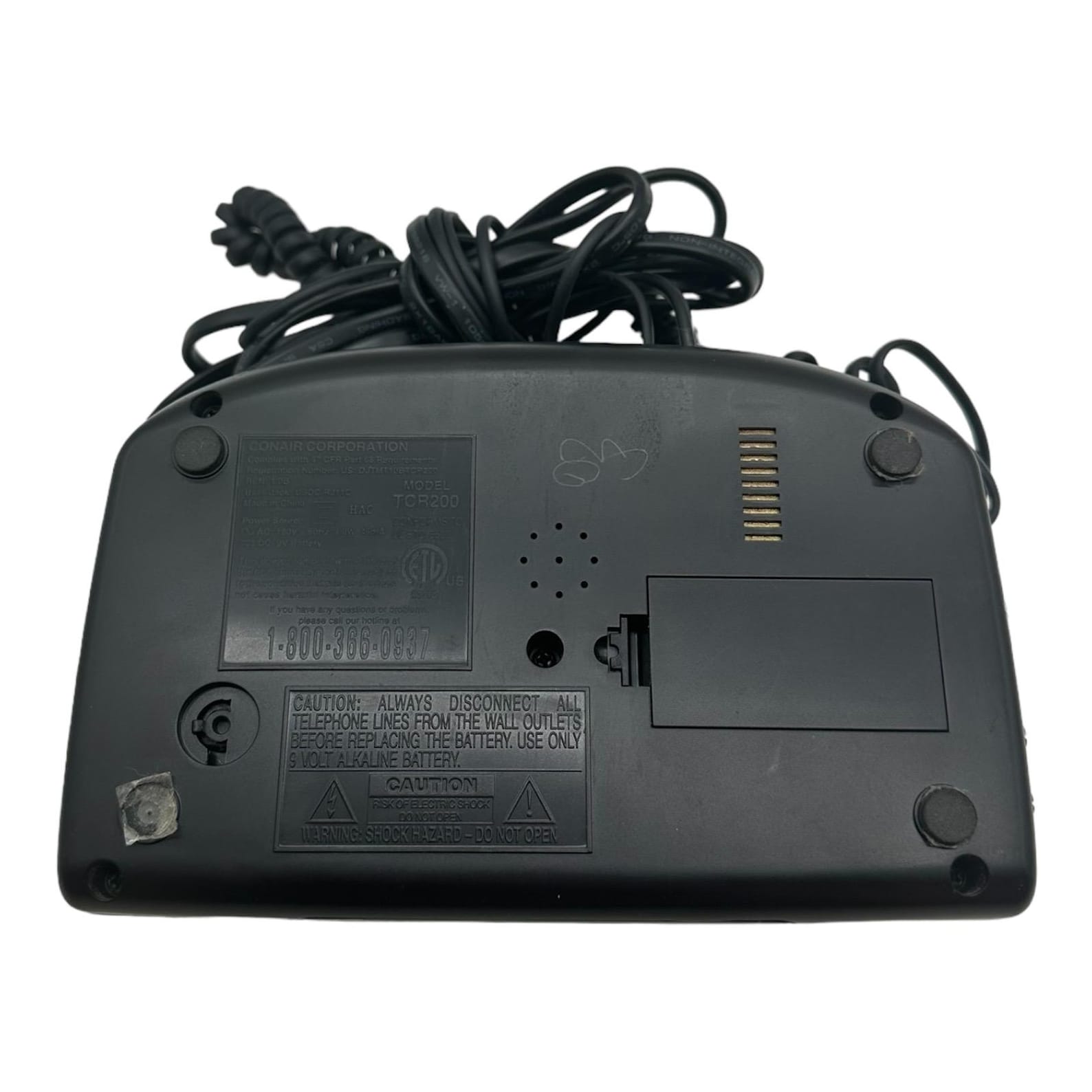 CONAIR Digital Alarm Clock AM/FM Radio Telephone Phone TCR200MS Silver ...