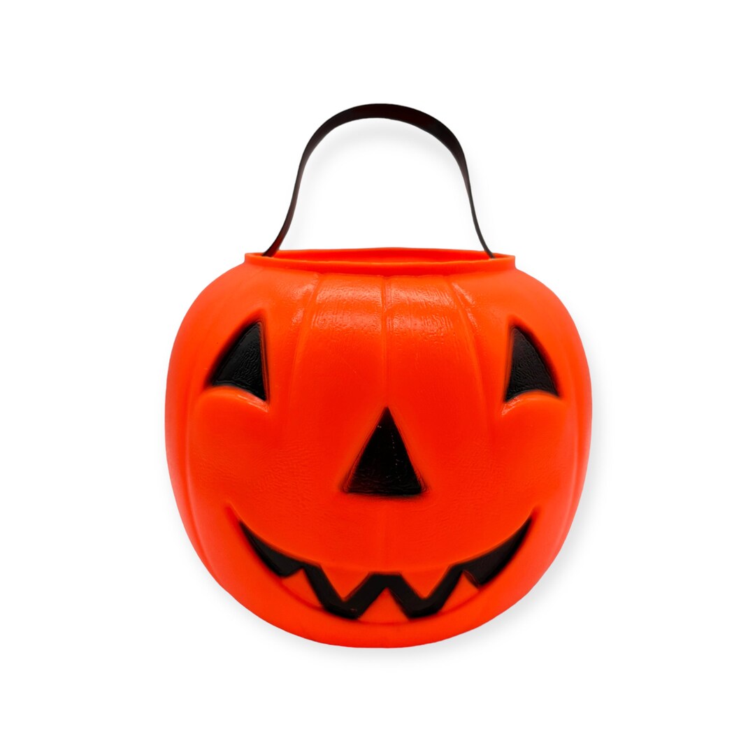 VTG 1980 Orange Plastic Pumpkin Pail Bucket Halloween Blow - Etsy