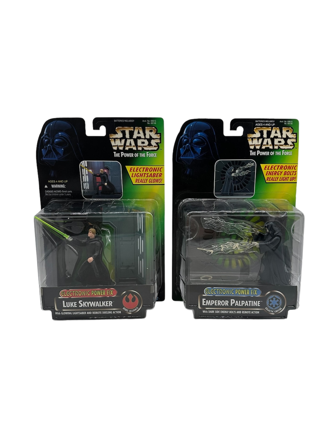 Star Wars POTF Power F/X Luke Skywalker & Emperor Palpatine Kenner 1997 ...