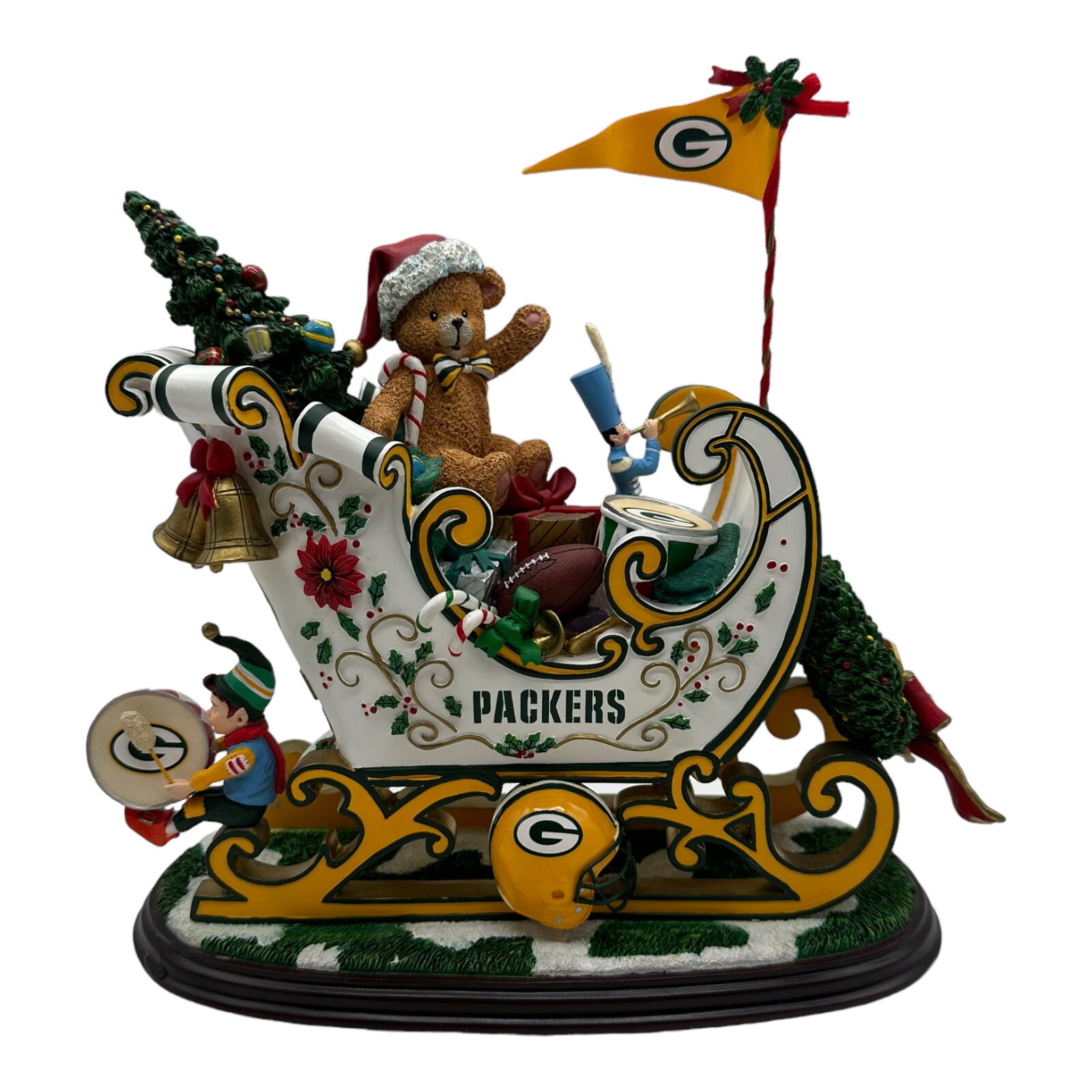 Vintage 2001 Danbury Mint Green Bay Packers Sleigh Christmas - Etsy