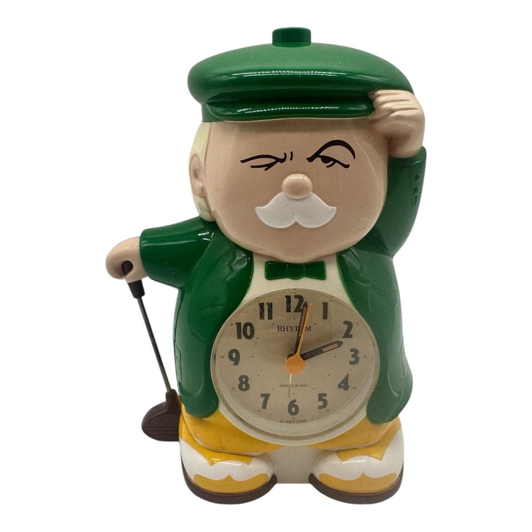 Vintage Rhythm Tee Time Golf Alarm Clock Talking Golfer Green Jacket 7 ...