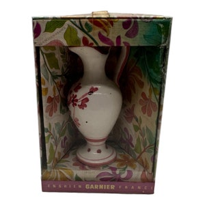 VTG Garnier Red Floral Pitcher Decanter EMPTY Creme De Menth Bottle 1.5 ...