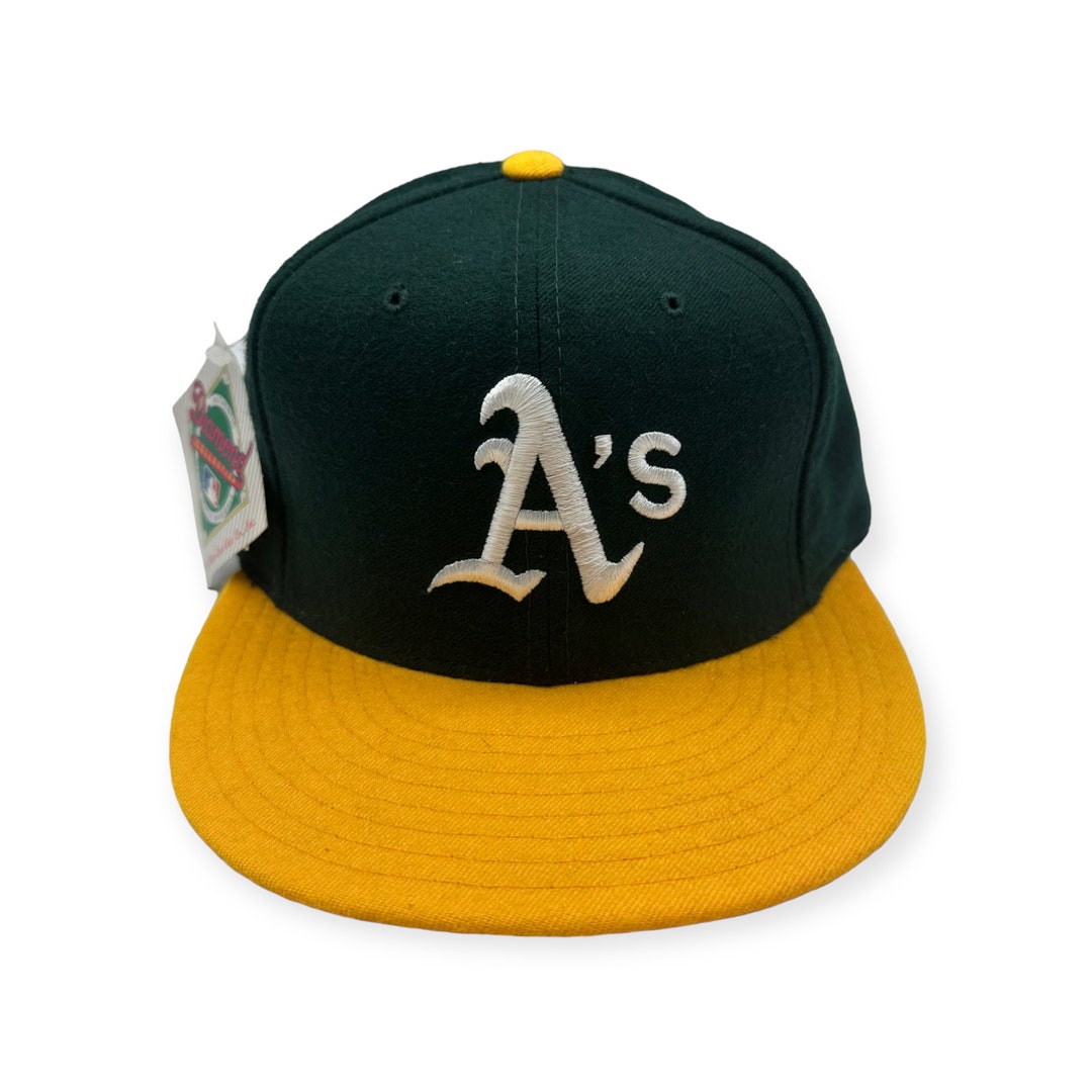 VTG 90s New Era Pro Model Oakland Athletics A's Fitted Hat Cap USA Made ...