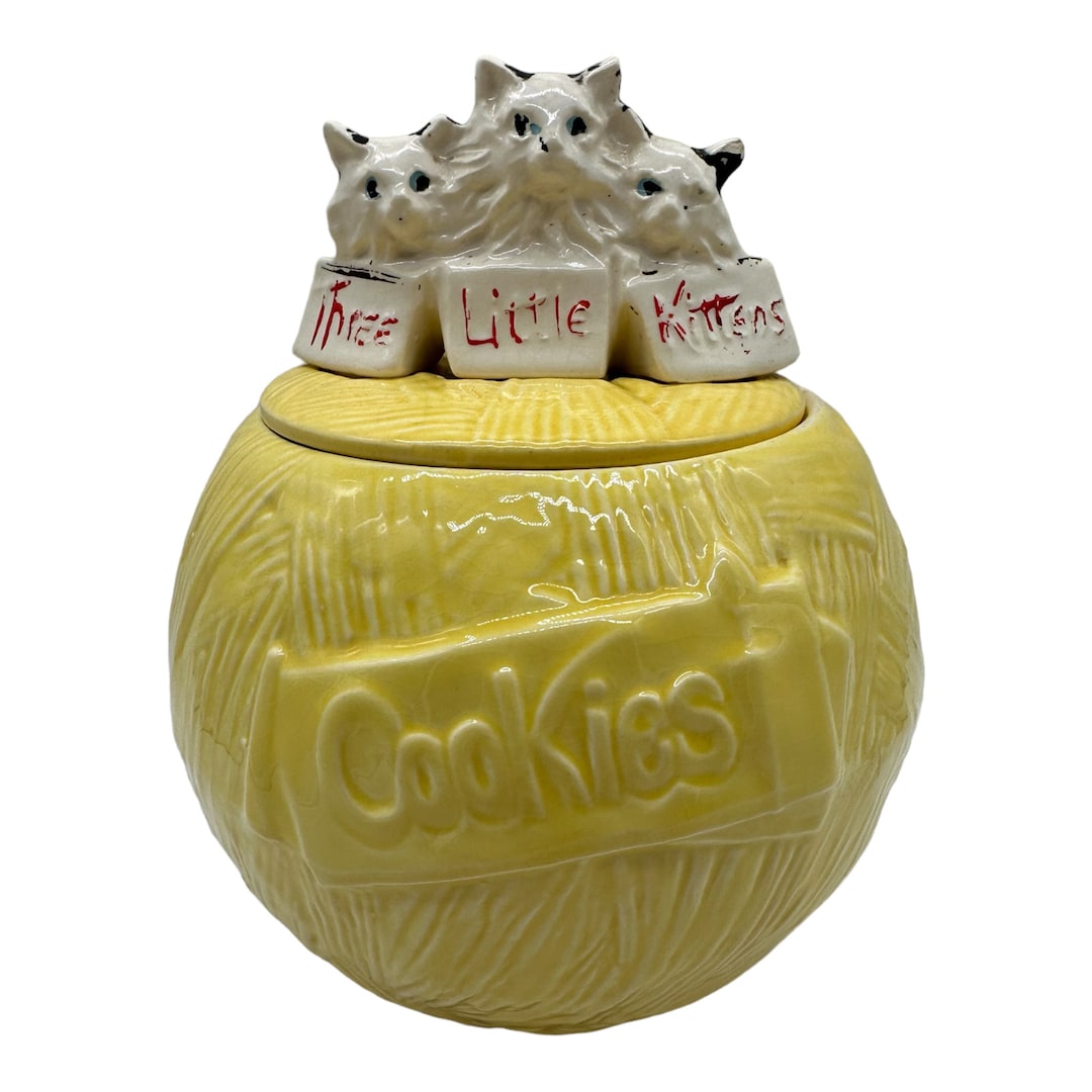 VTG Mccoy Pottery Three Little Kittens Cookie Jar Yellow Ball - Etsy