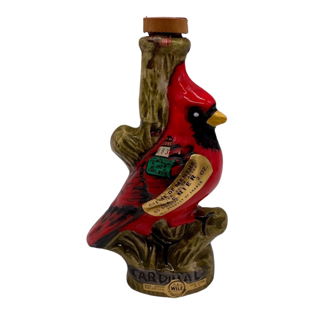 VTG Garnier Cardinal Bird Decanter EMPTY Bottle 1971 2oz Creme De ...