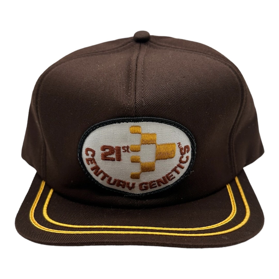 Vintage K Brand 21st Century Genetics Trucker Hat Cap Brown Snapback ...