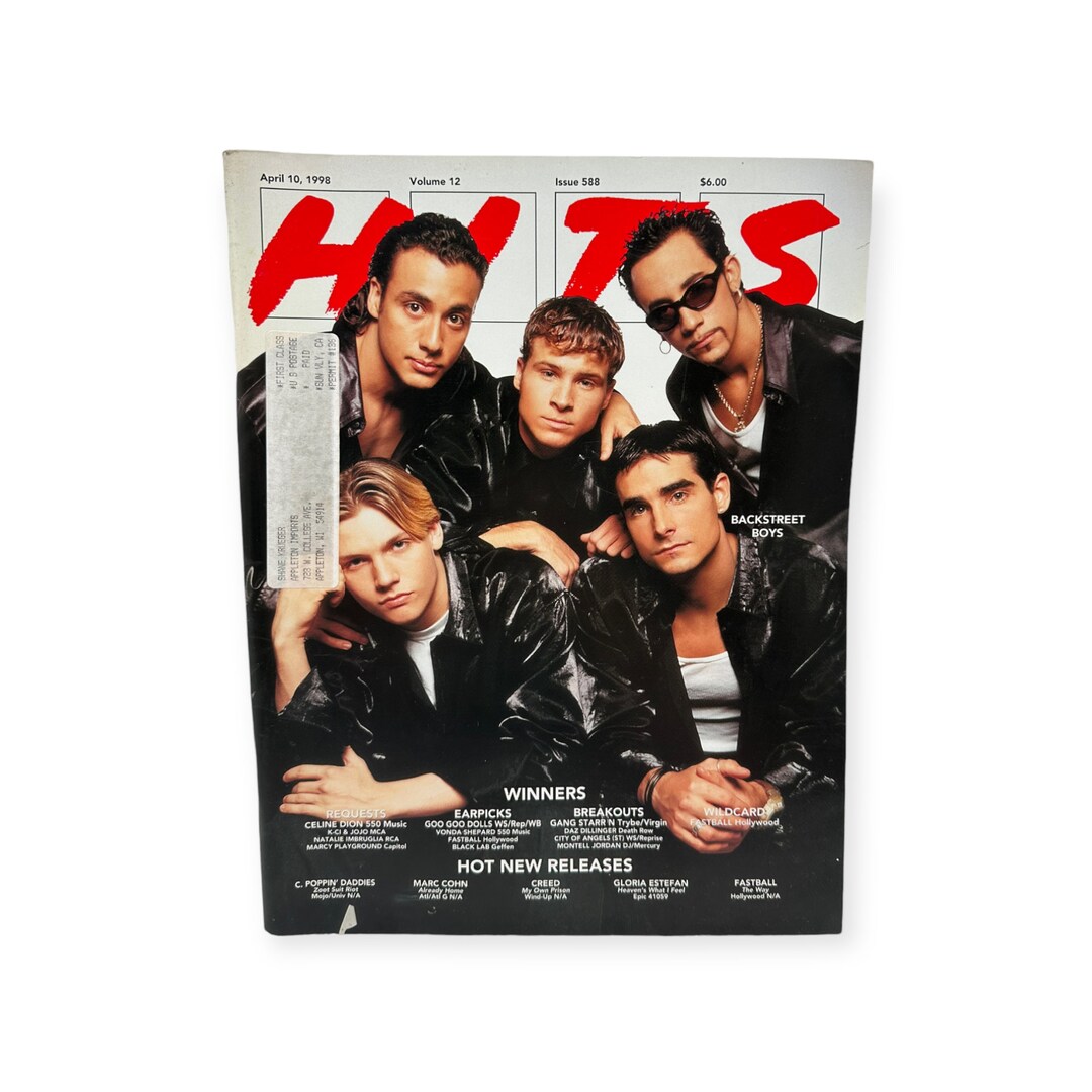 Vintage HITS Magazine Backstreet Boys Cover April 1998 Issue 588 - Etsy