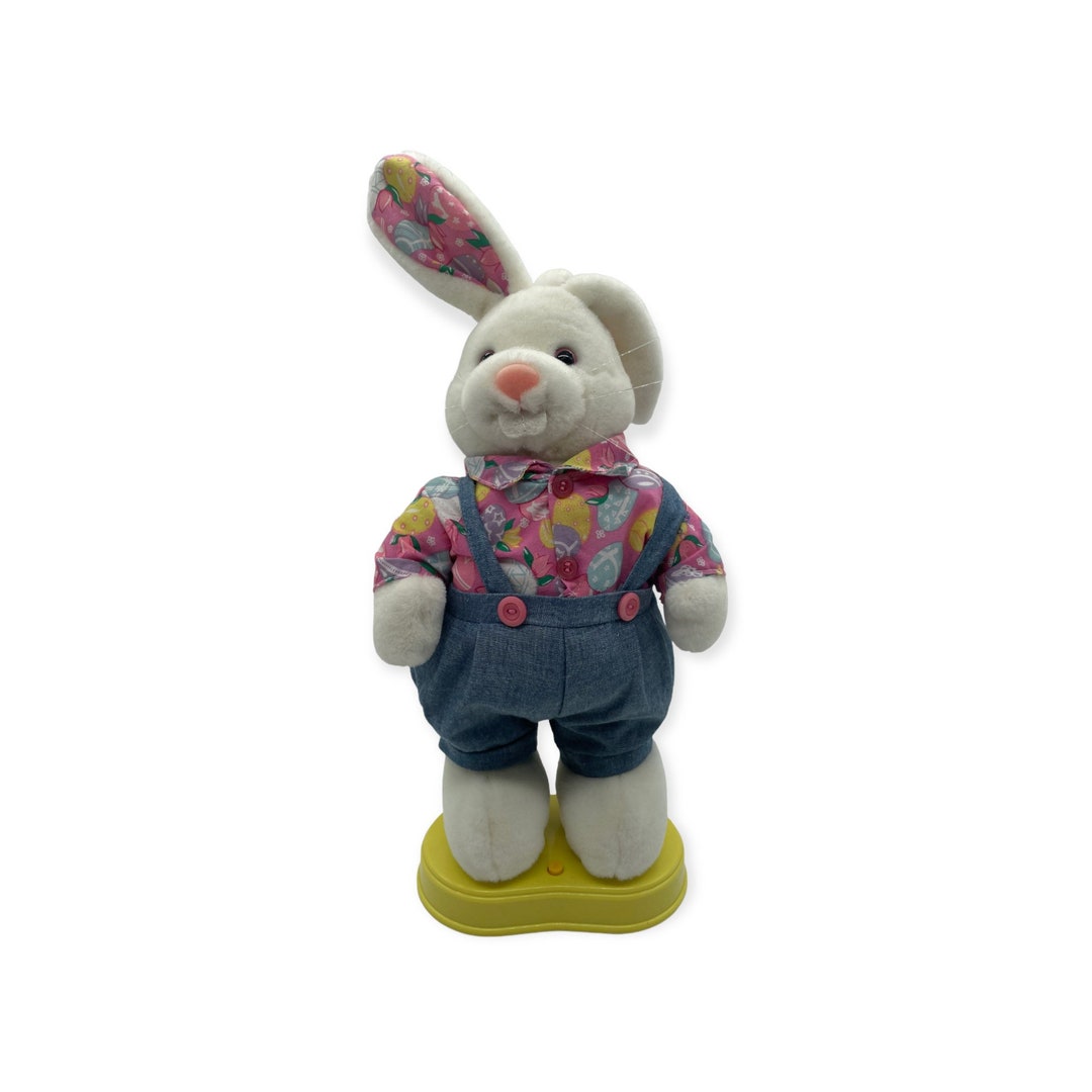 Vintage Gemmy Egg Works Hip Swinging Easter Bunny Rabbit 1998 Singing ...