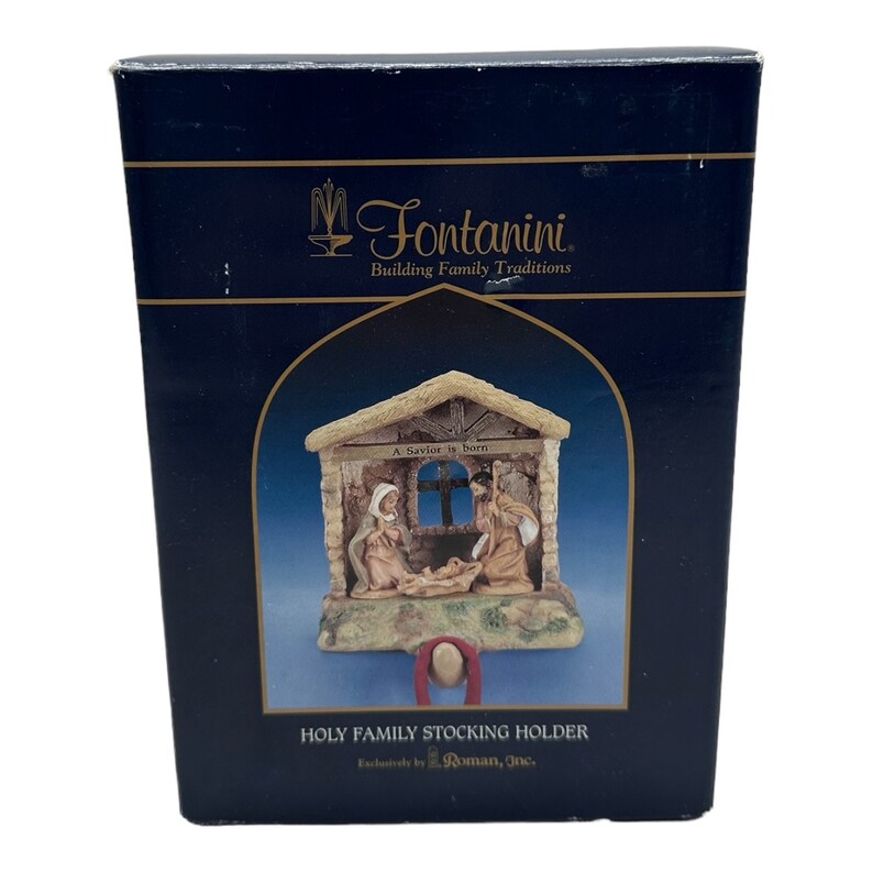 VTG Fontanini by Roman Holy Family Stocking Holder #54618 4" Tall - New ...