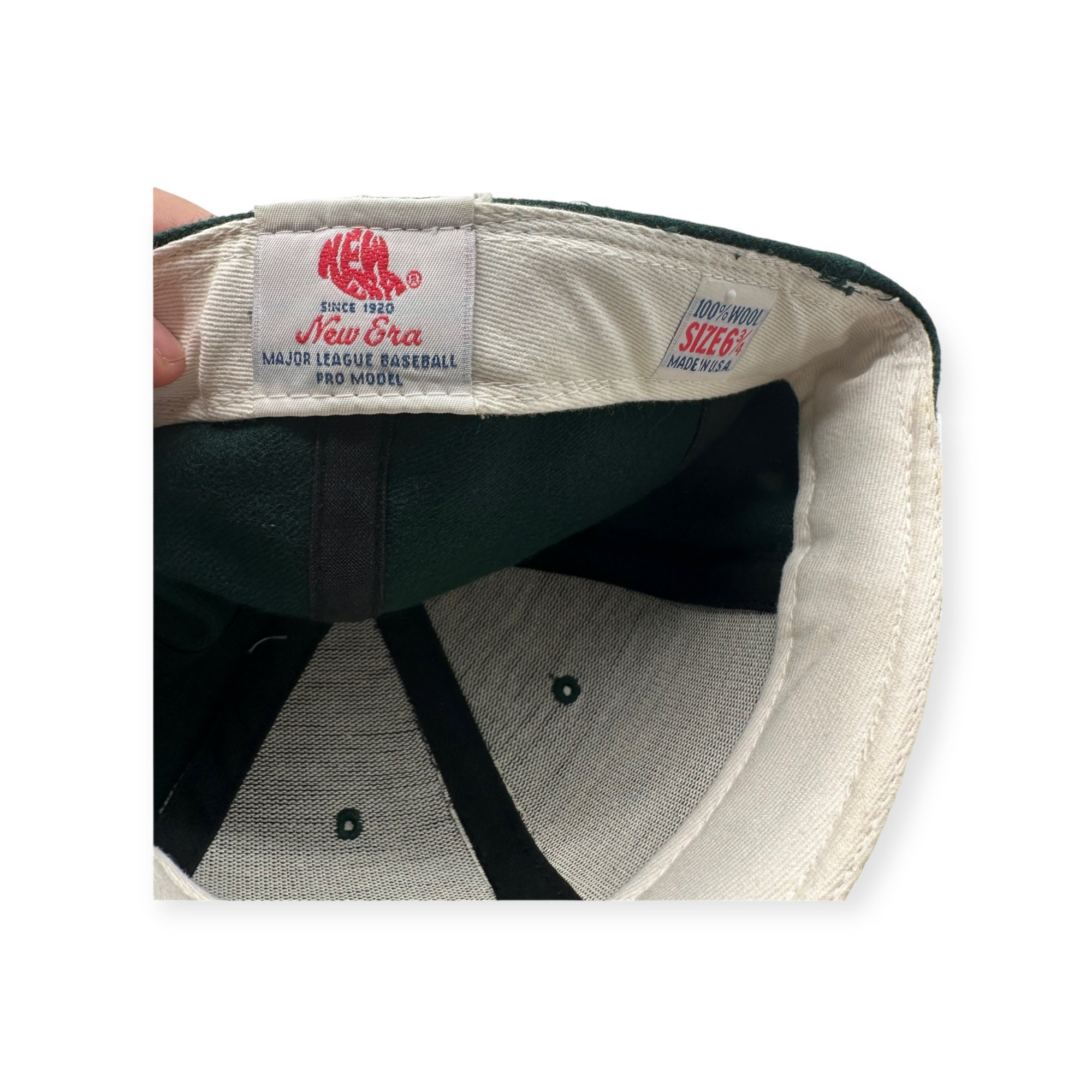 VTG 90s New Era Pro Model Oakland Athletics A's Fitted Hat Cap USA Made ...