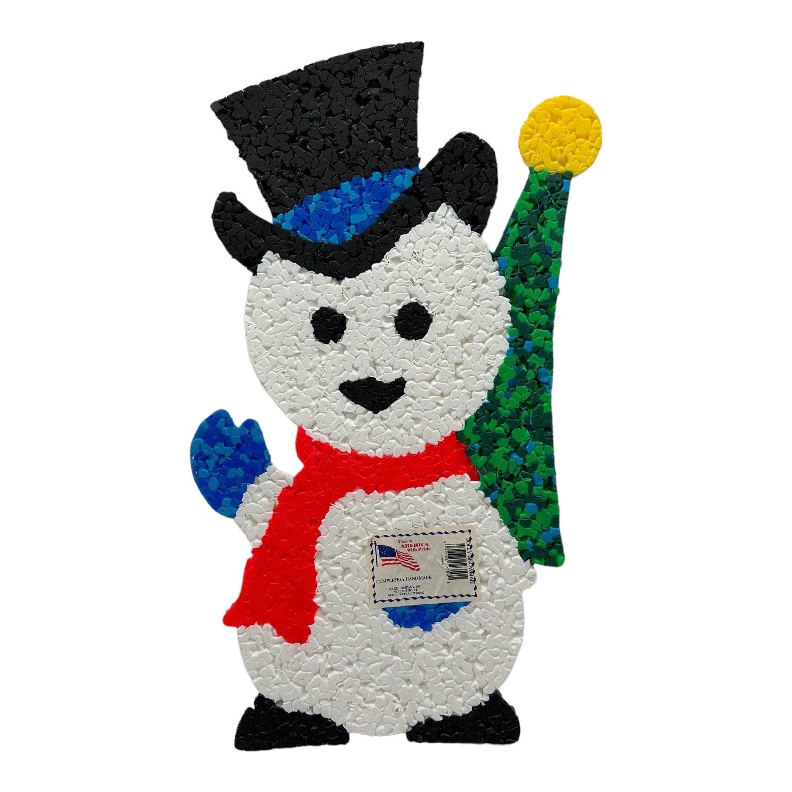 Vintage Melted Plastic Popcorn Snowman Hanging Wall Decoration ...