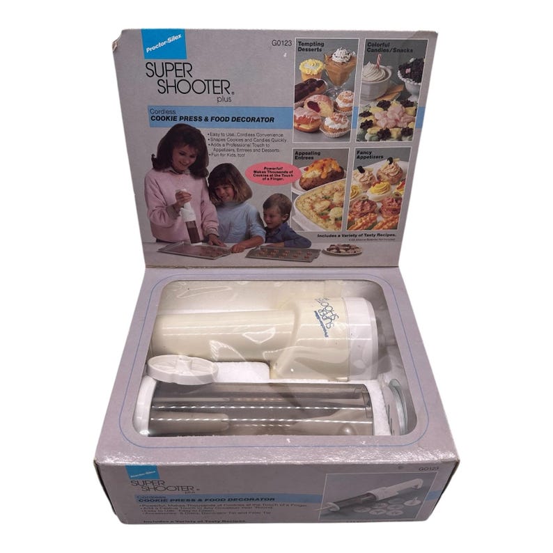 Vintage Proctor Silex Super Shooter Plus Model GO123 Cordless Cookie ...