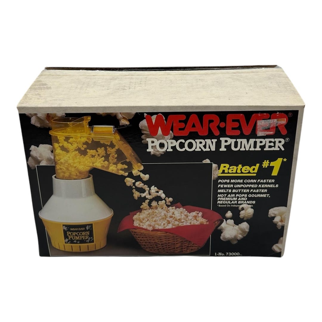 Vintage Wear-ever Popcorn Pumper Electric Hot Air Corn Popper 73000 NEW ...