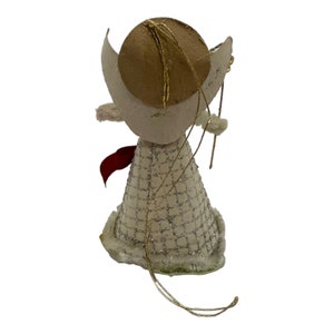 Vintage Putz Chenille Angel With Wand Christmas Ornament Cardboard 2.75 ...