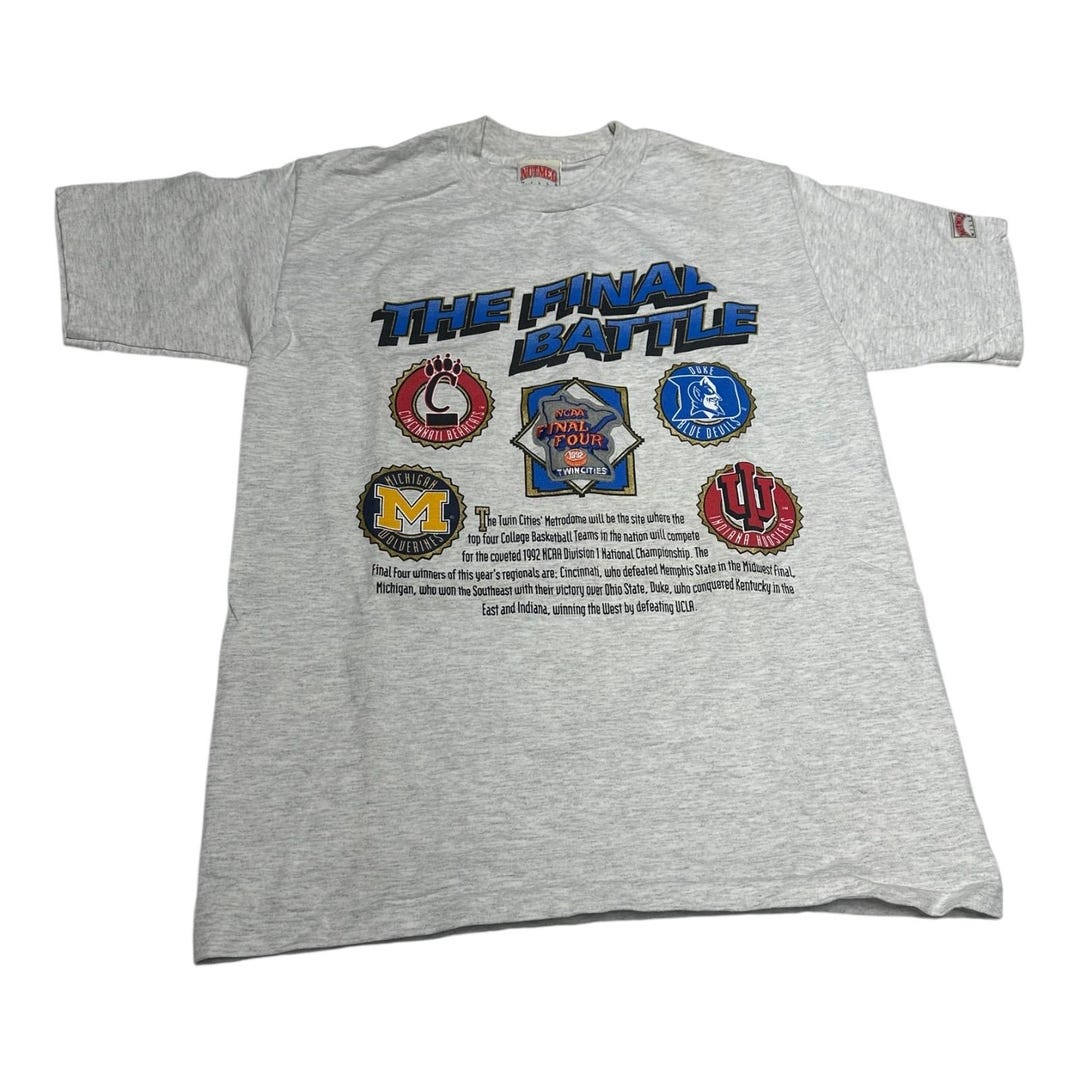 Vintage 1992 NCAA Final Four Shirt Sz L Grey Single Stitch USA Duke ...