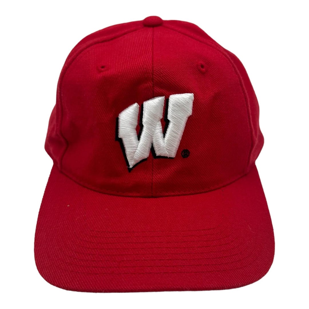 Vintage Wisconsin Badgers Hat Red Snapback G Cap NCAA College ...