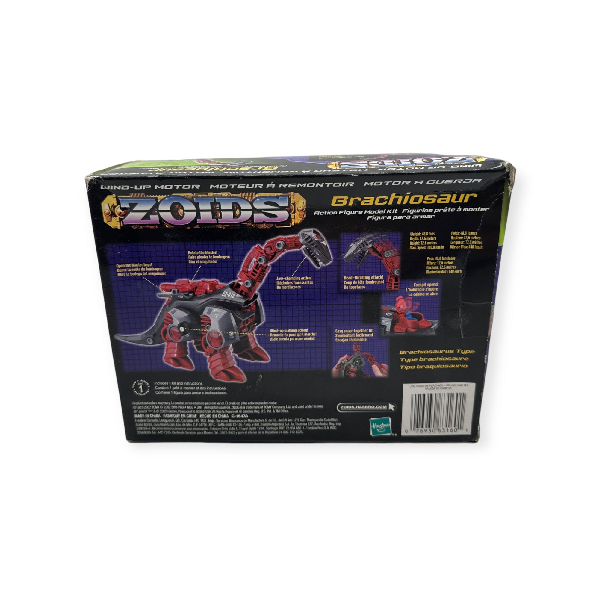 VTG 2002 Zoids Brachiosaur Figure Wind-up Motor Model Kit Hasbro BRAND ...