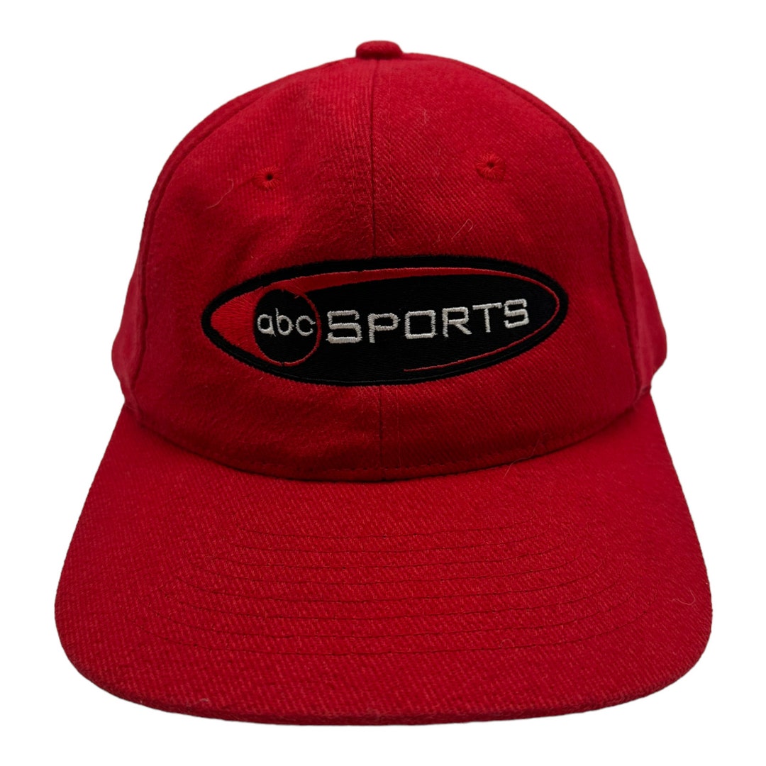 ABC Sports Vintage Hat Red TV Broadcasting Adjustable Snapback ...