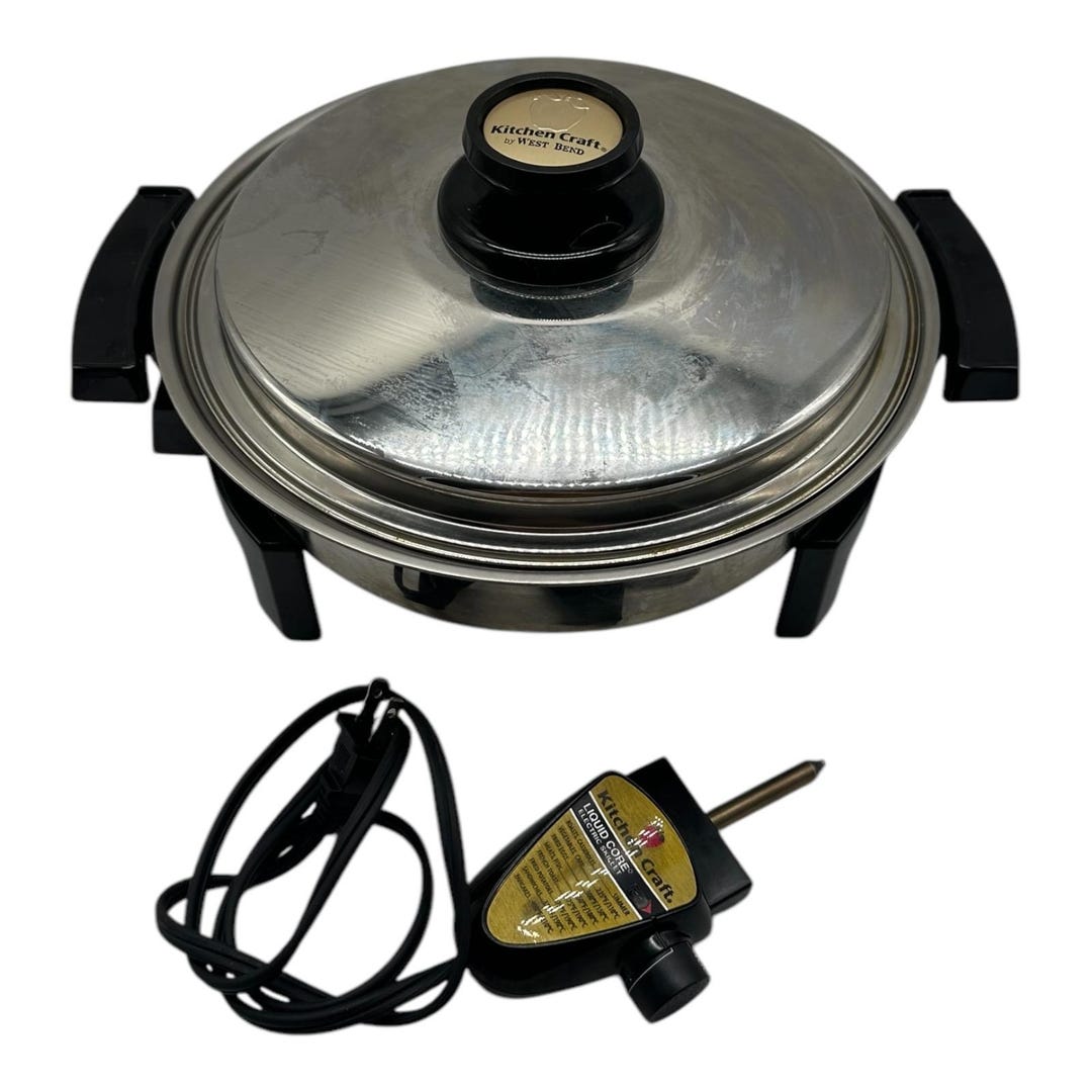 Kitchen Craft West Bend 11.5" Stainless Electric Skillet Liquid Core ...