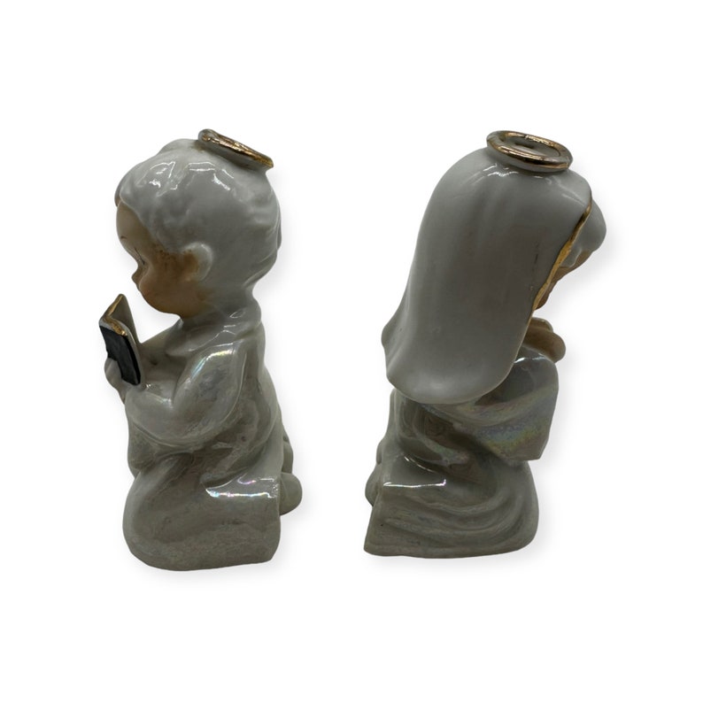 VTG 1950's Iridescent Praying Boy & Girl Angel Figurines Japan 3.25 Tall - Etsy