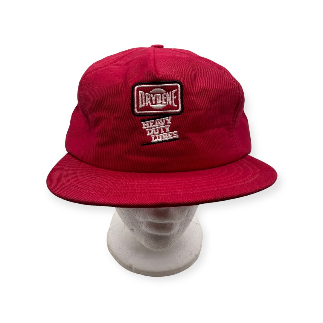 VTG 80s 90s Drydene Heavy Duty Lubes Red Snapback Trucker Hat Cap USA ...
