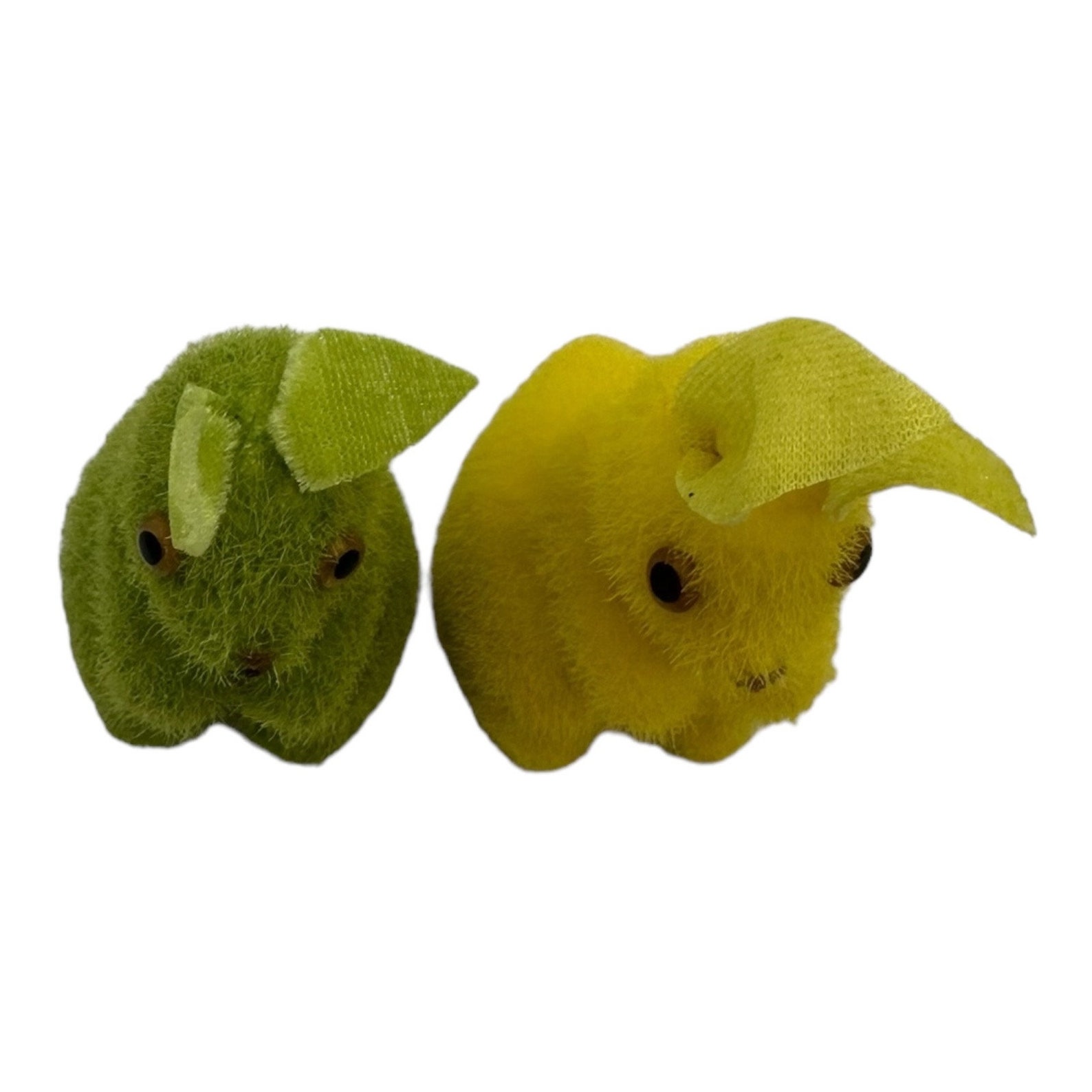 VTG Pair of Flocked Easter Bunny Rabbit Figurines Styrofoam Green ...