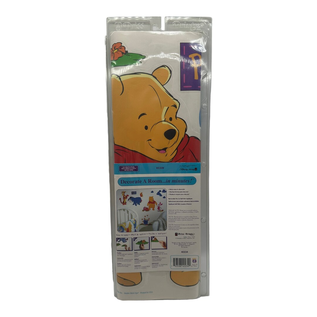 Vintage Disney Winnie the Pooh Jumbo Stick-ups Peel & Stick Decals ...