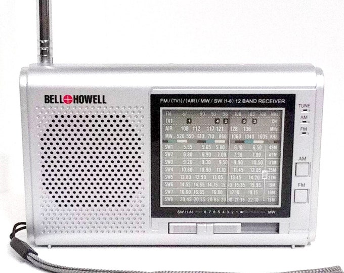 Vintage BELL & HOWELL 12 Band Portable Receiver 08M3 Battery Transistor ...