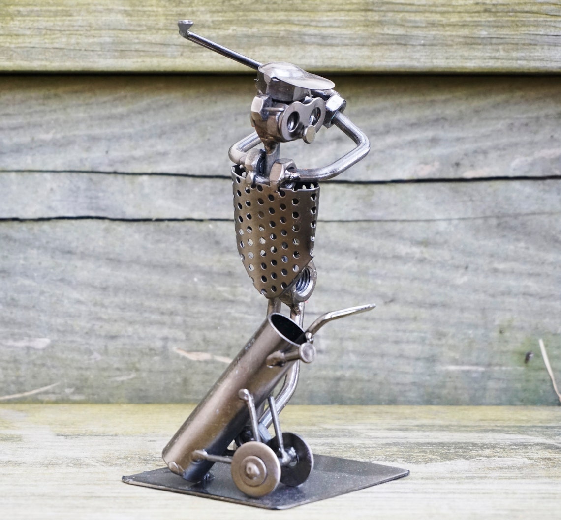 Handmade Scrap Metal Sports Figure Sculpture Set, Welded Iron Art - Etsy