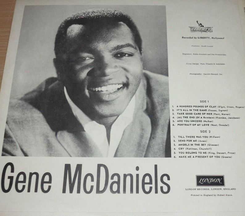 Gene Mcdaniels 100 Lbs. of Clay! Vinyl LP, 1961 Funk Soul Album - Etsy